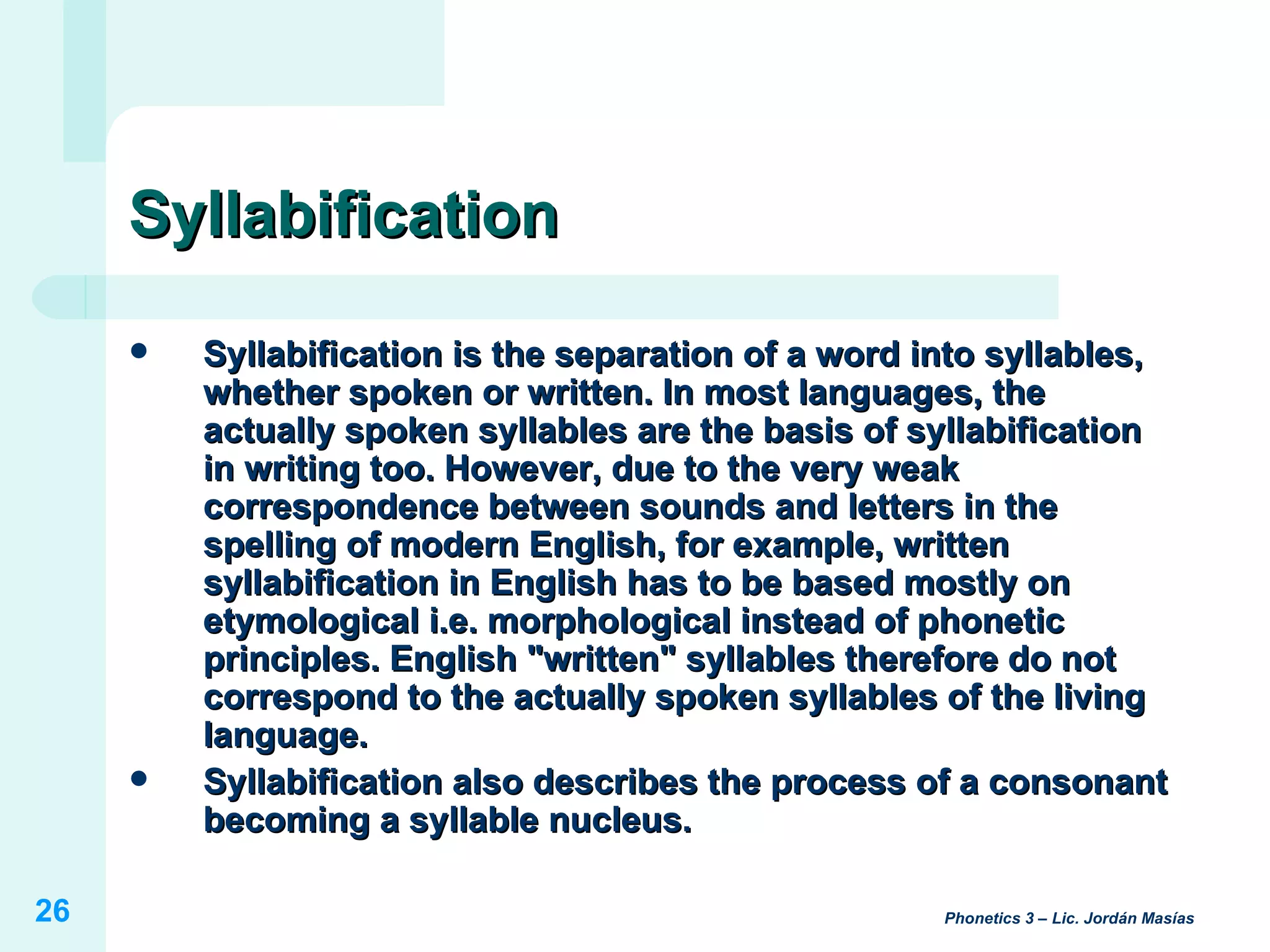 Ph3 Introduction To The Syllable | PPT