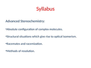 Powerpoint presentation on Stereochemistry | PPTX