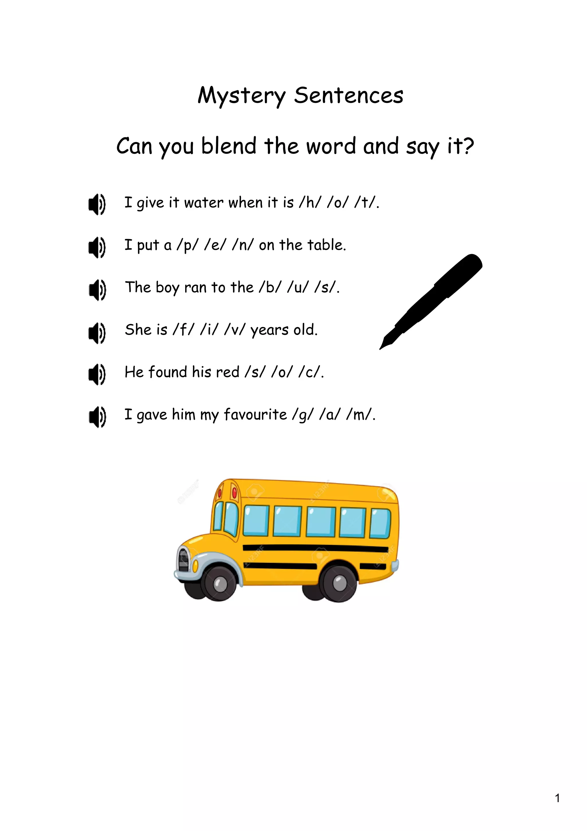 Mystery Sentences | PDF