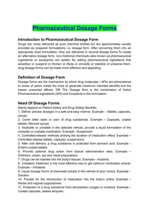 Pharmaceutical Dosage Forms | PDF