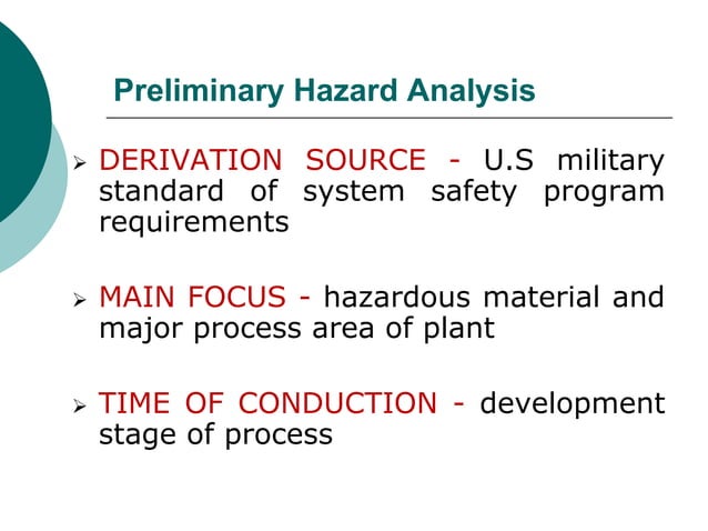 Process Hazard Analysis for the safety and laws | PPT