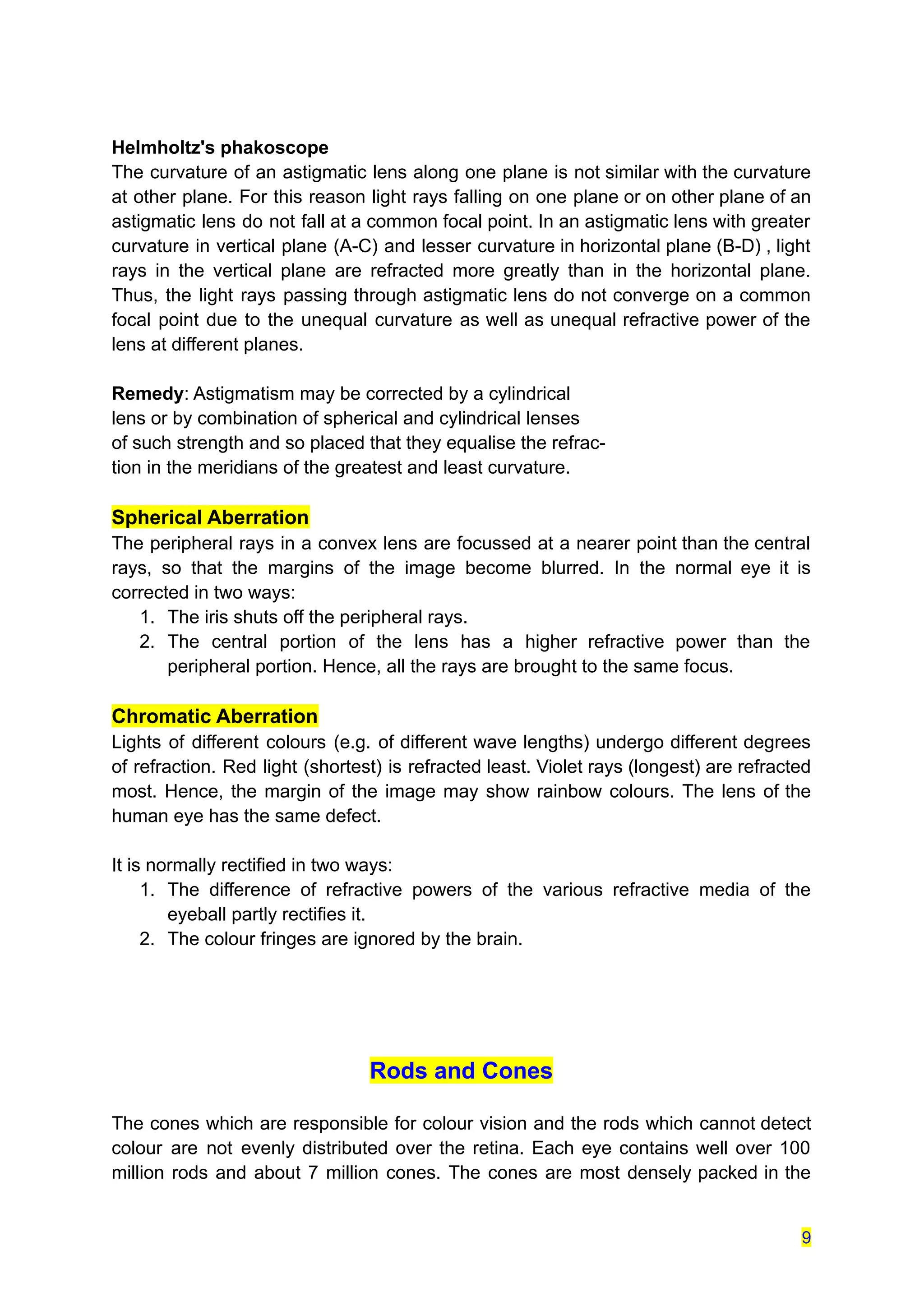 Special Senses: Eye | Physiology and Anatomy | Assignment | PDF