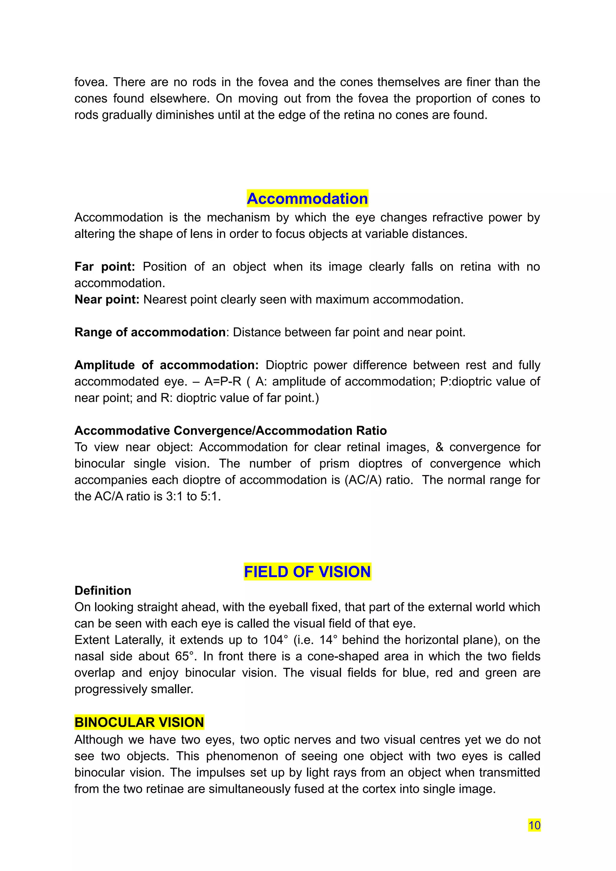 Special Senses: Eye | Physiology and Anatomy | Assignment | PDF