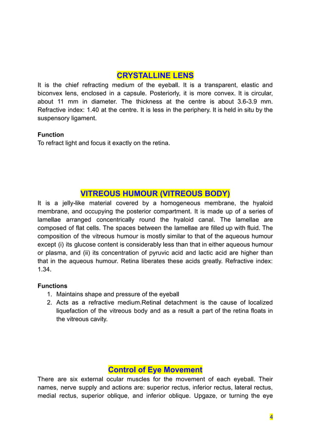 Special Senses: Eye | Physiology and Anatomy | Assignment | PDF | Eye ...