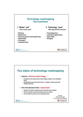 Dr Robert Phaal - Introduction to technology roadmapping and the T-Plan ...