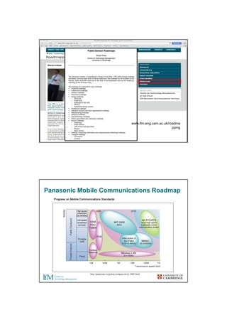 Dr Robert Phaal - Introduction to technology roadmapping and the T-Plan method | PDF