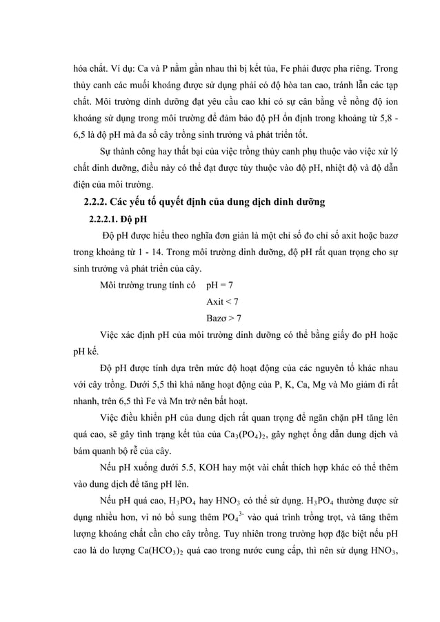 Đề tài pha chế dung dịch dinh dưỡng để trồng rau,HOT | PDF