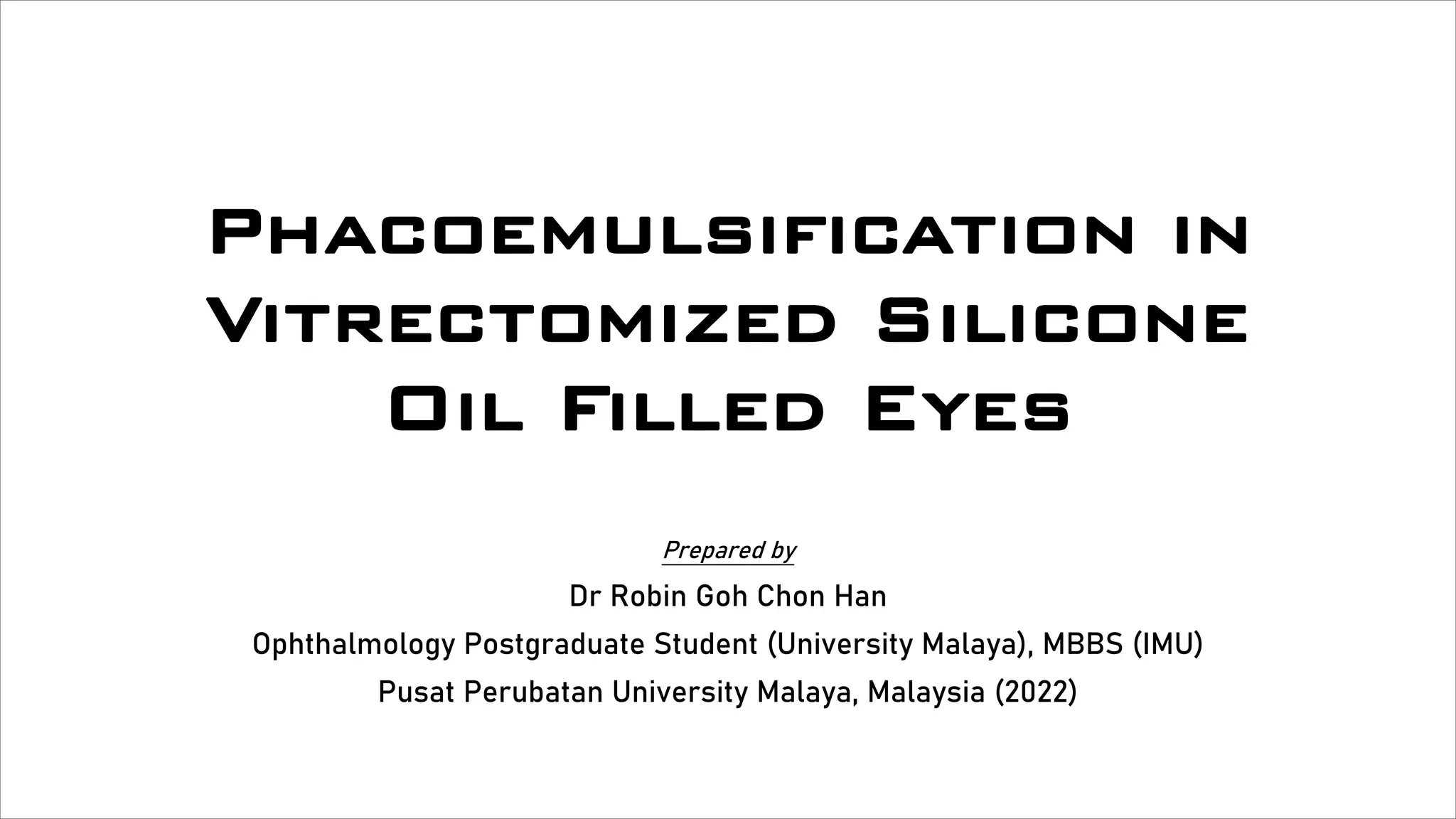 Phacoemulsification in Vitrectomized Silicone Oil Filled Eyes | PDF