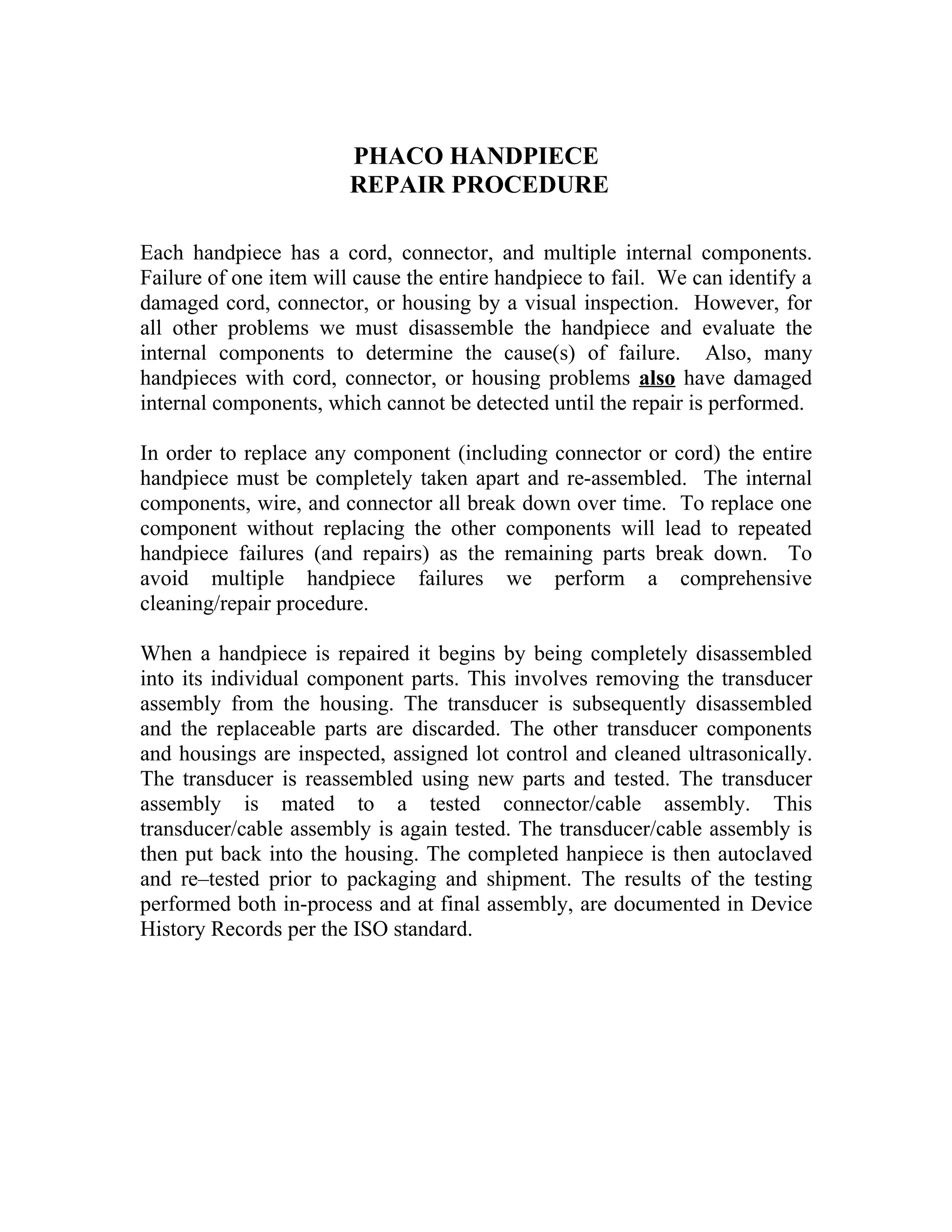 Phaco handpiece procedure | DOC