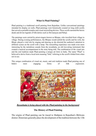 Phad Painting: Rajasthan's Living Scrolls and Artistic Legacy | PDF