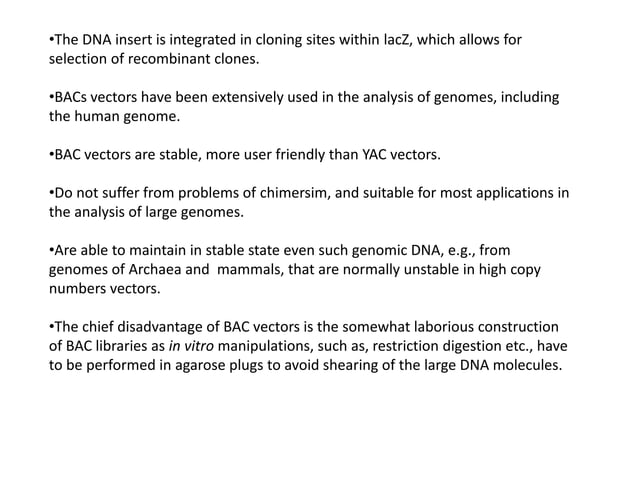Phagemid and bac vectors | PPTX | Chemistry | Science