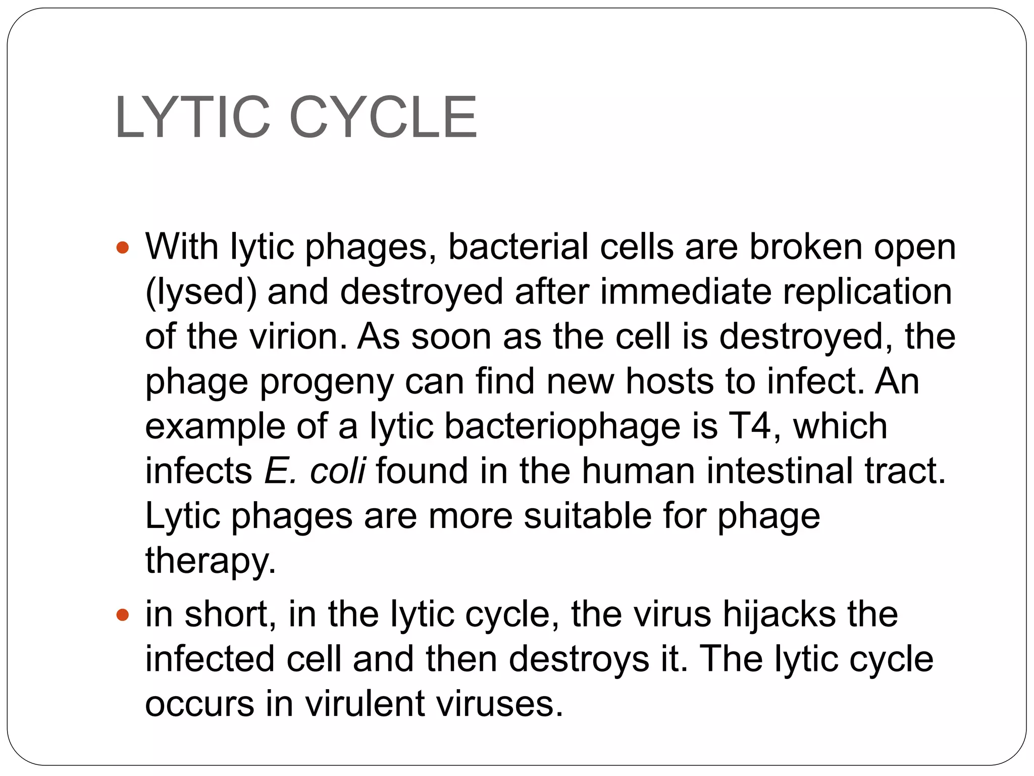 Phage replication cycles | PPT