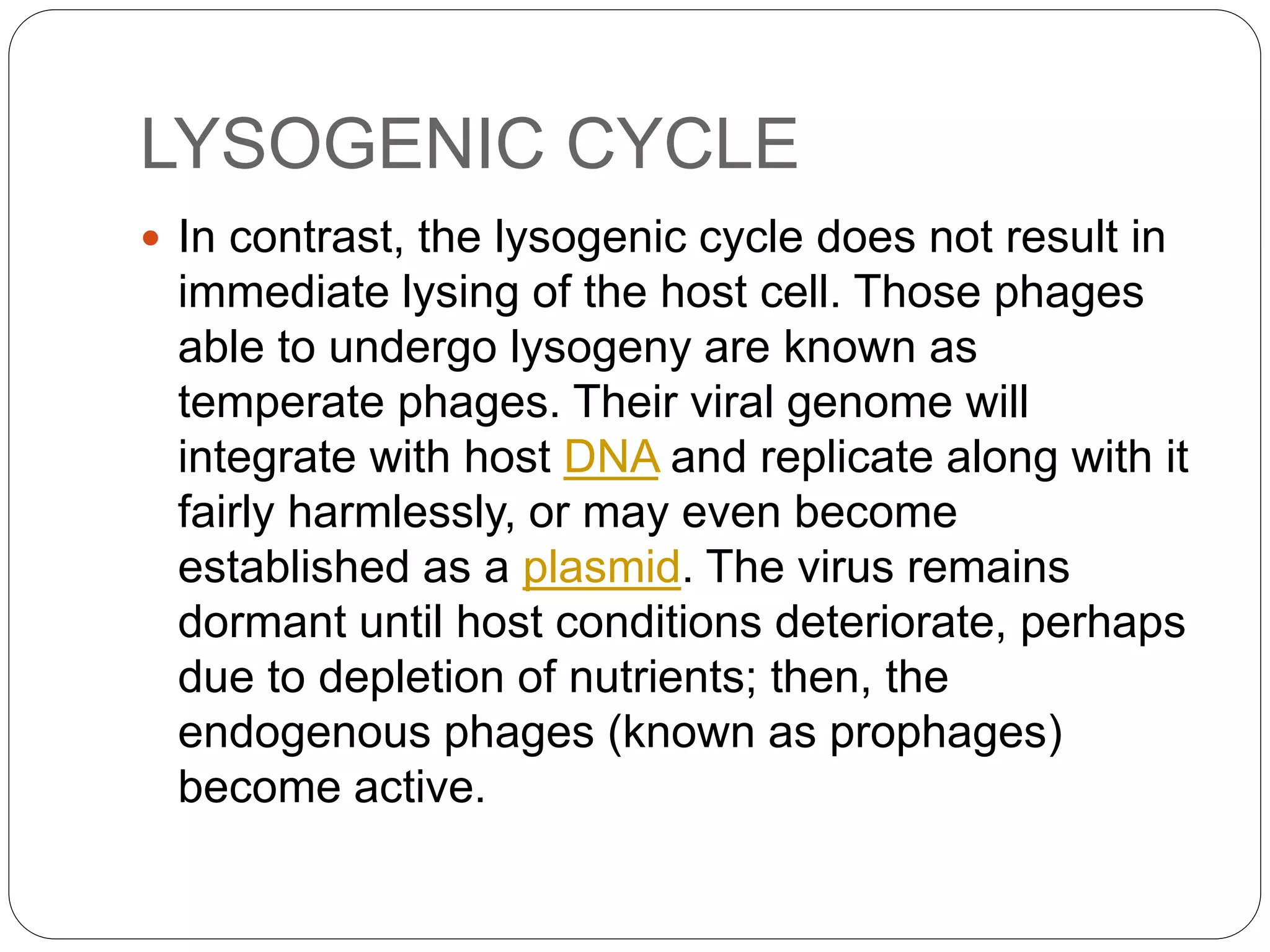 Phage replication cycles | PPT