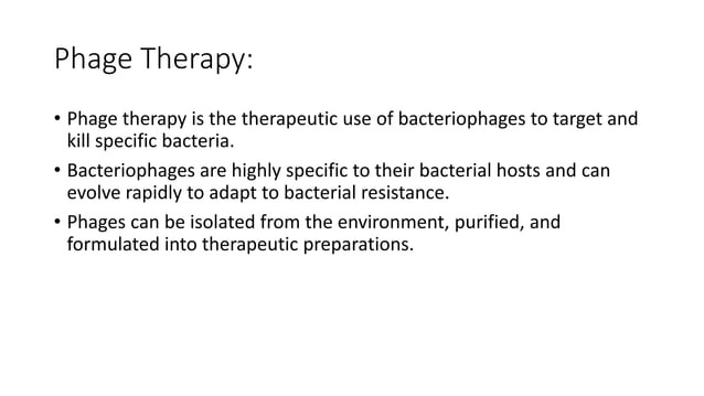 Phage Therapy .pptx | Infectious Diseases | Diseases and Conditions