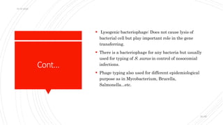 Phage typing | PPTX | Infectious Diseases | Diseases and Conditions