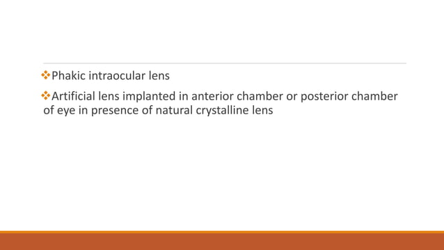 Phakic intraocular lens | PPTX
