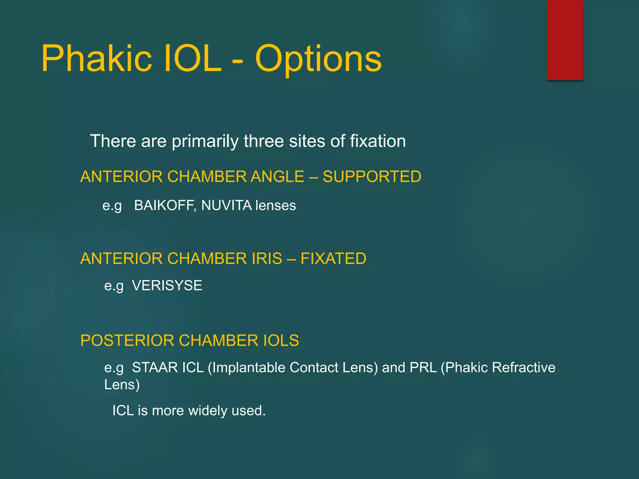 Phakic Intraocular lens | PPTX