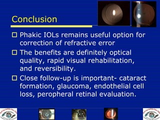 Phakic lens implantation, technique, complications & management by dr ...