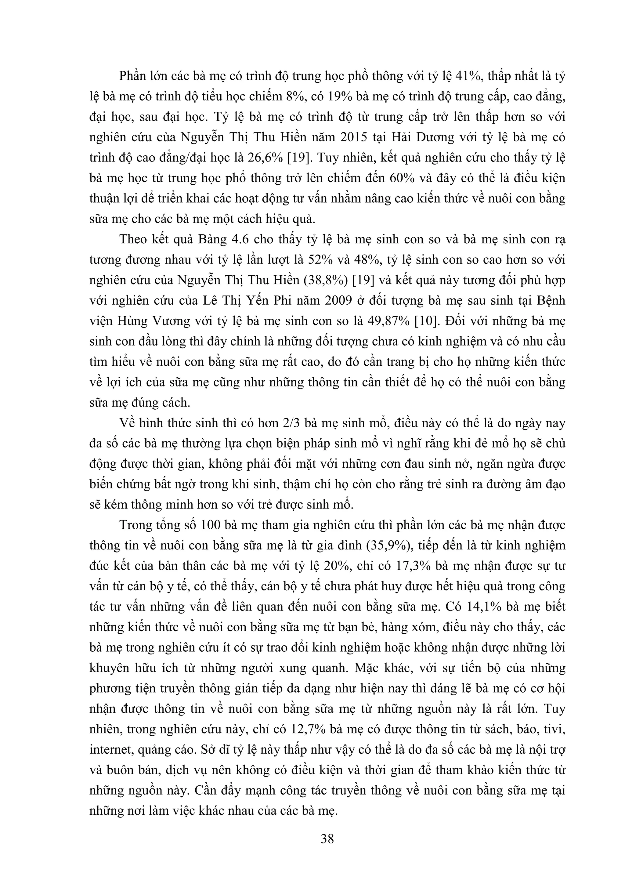 Đề tài: Kiến thức về nuôi con bằng sữa mẹ của bà mẹ sau sinh | PDF