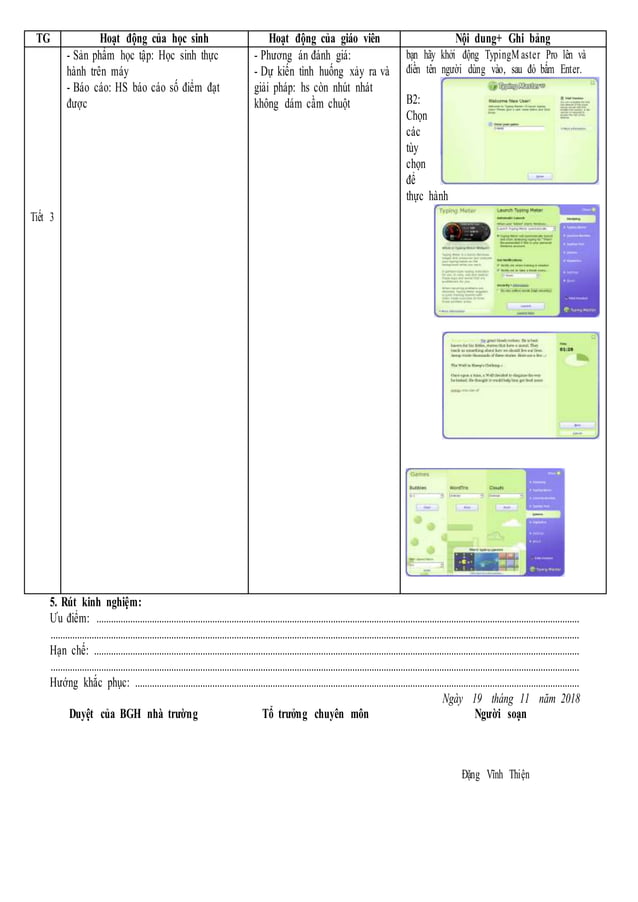 KẾ HOẠCH BÀI HỌC THEO CHỦ ĐỀ TIN 7 | CHỦ ĐỀ: LUYỆN GÕ PHÍM NHANH BẰNG TYPING MASTER | PDF