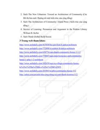 Luận văn: Đánh giá kiến trúc nhà cộng đồng tại Việt Nam, HOT | PDF
