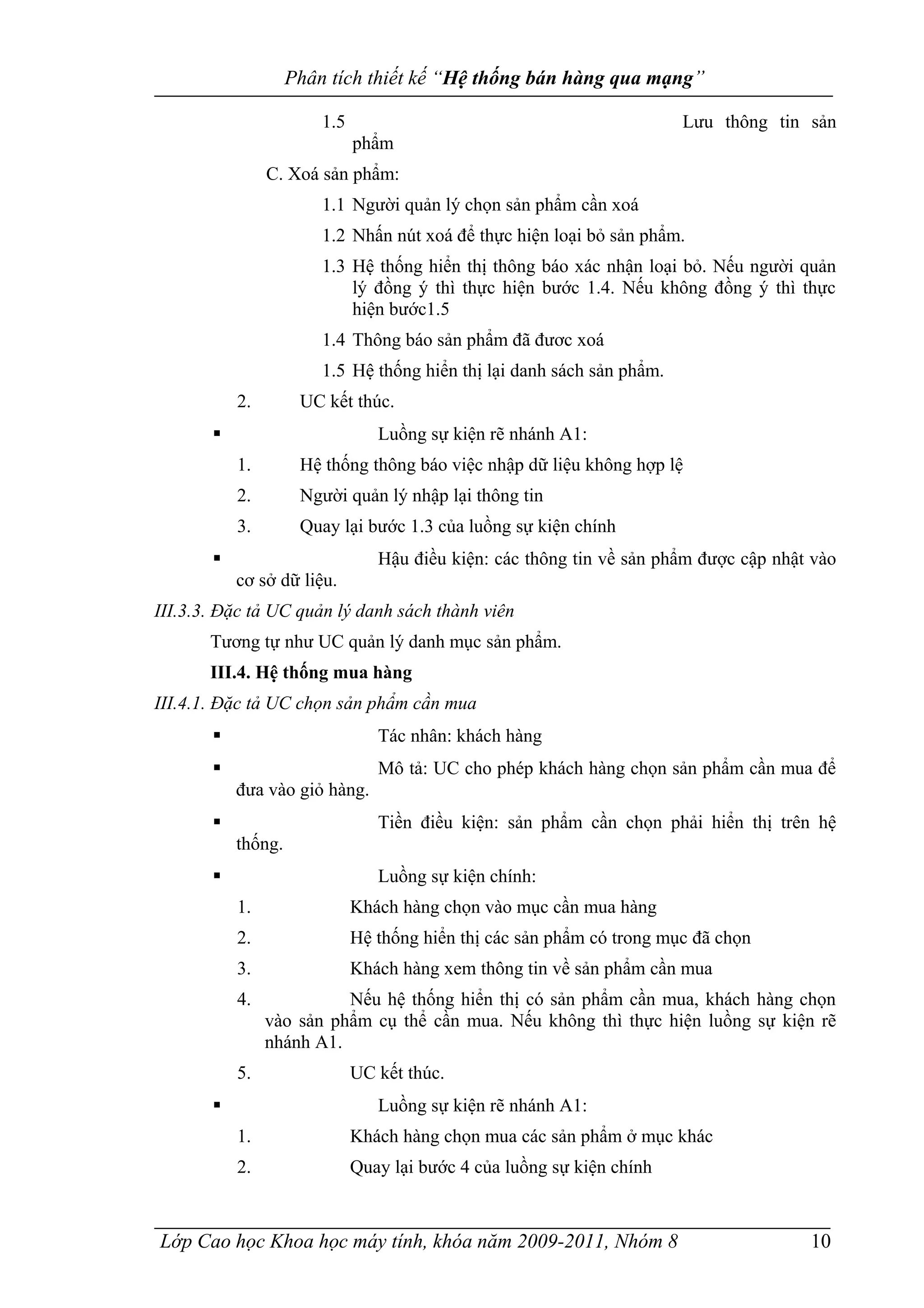 PHÂN TÍCH THIẾT KẾ HỆ THỐNG BÁN HÀNG QUA MẠNG | DOC
