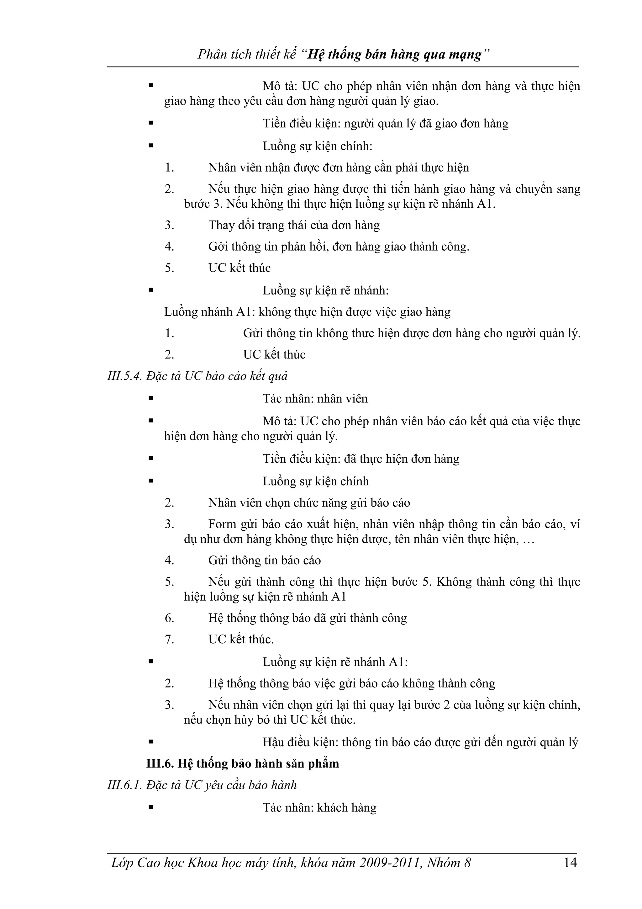 PHÂN TÍCH THIẾT KẾ HỆ THỐNG BÁN HÀNG QUA MẠNG | DOC
