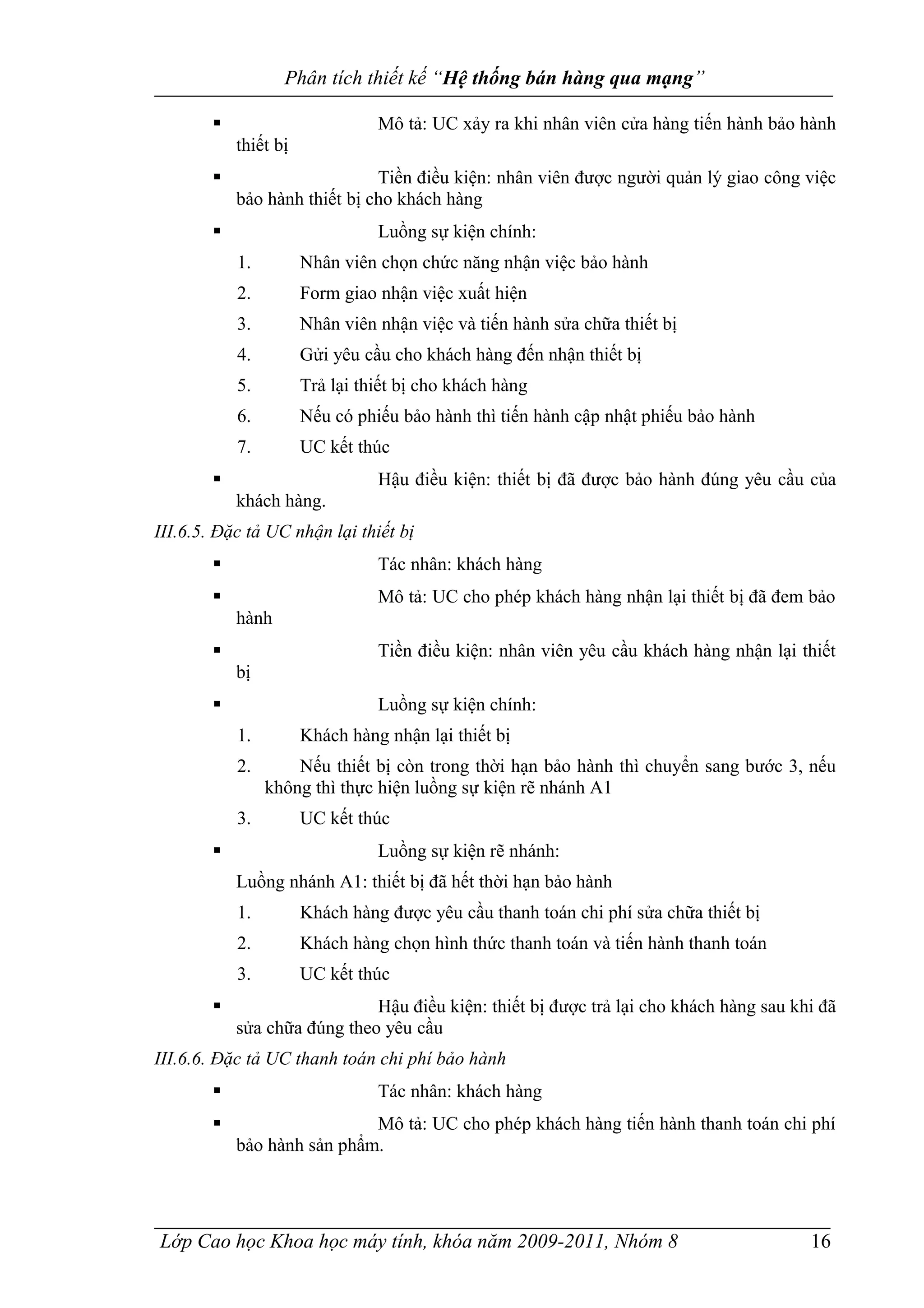 PHÂN TÍCH THIẾT KẾ HỆ THỐNG BÁN HÀNG QUA MẠNG | DOC