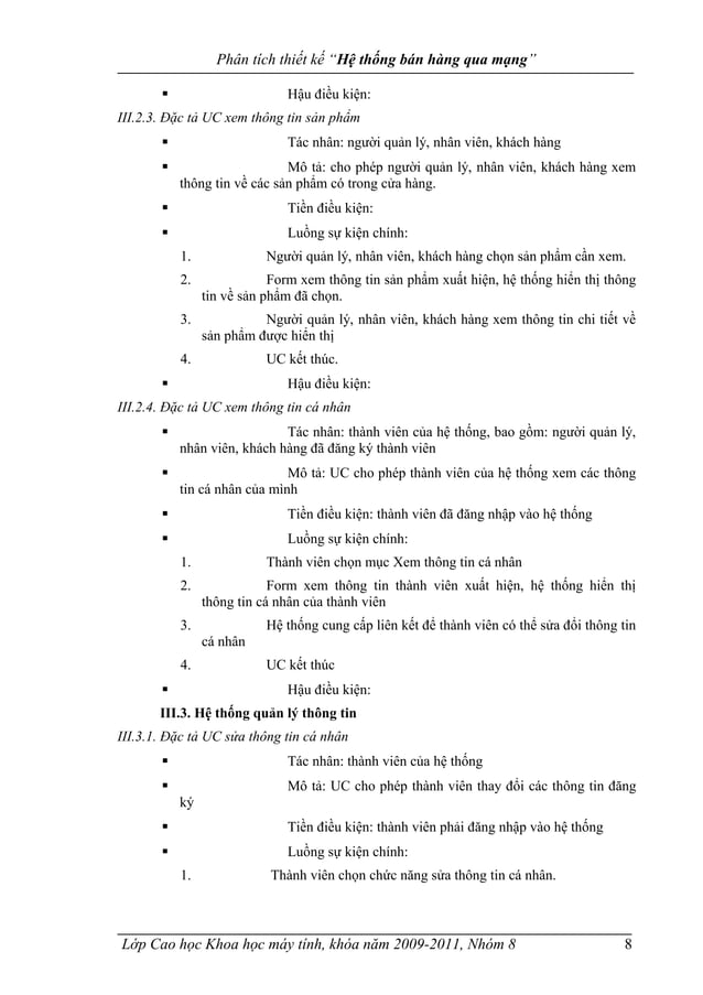 PHÂN TÍCH THIẾT KẾ HỆ THỐNG BÁN HÀNG QUA MẠNG | DOC