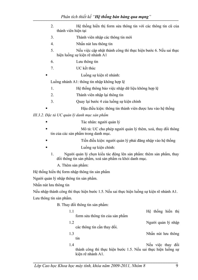 PHÂN TÍCH THIẾT KẾ HỆ THỐNG BÁN HÀNG QUA MẠNG | DOC