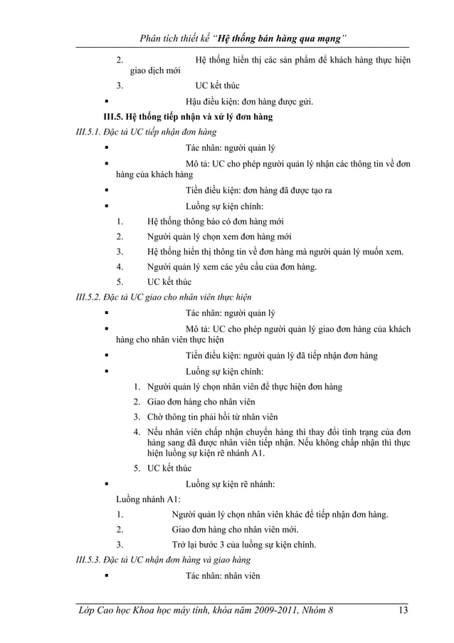 PHÂN TÍCH THIẾT KẾ HỆ THỐNG BÁN HÀNG QUA MẠNG | DOC