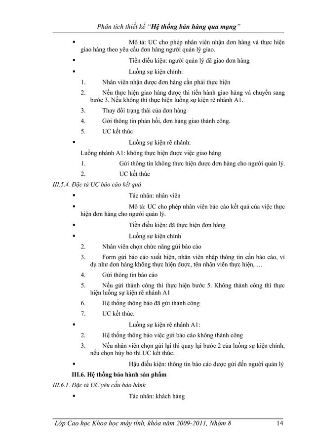PHÂN TÍCH THIẾT KẾ HỆ THỐNG BÁN HÀNG QUA MẠNG | DOC