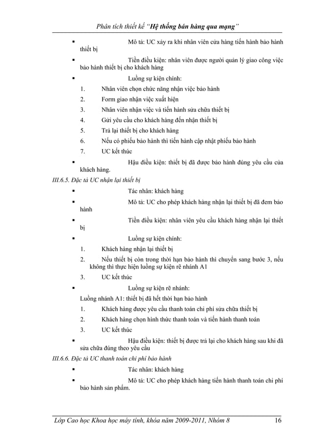 PHÂN TÍCH THIẾT KẾ HỆ THỐNG BÁN HÀNG QUA MẠNG | DOC