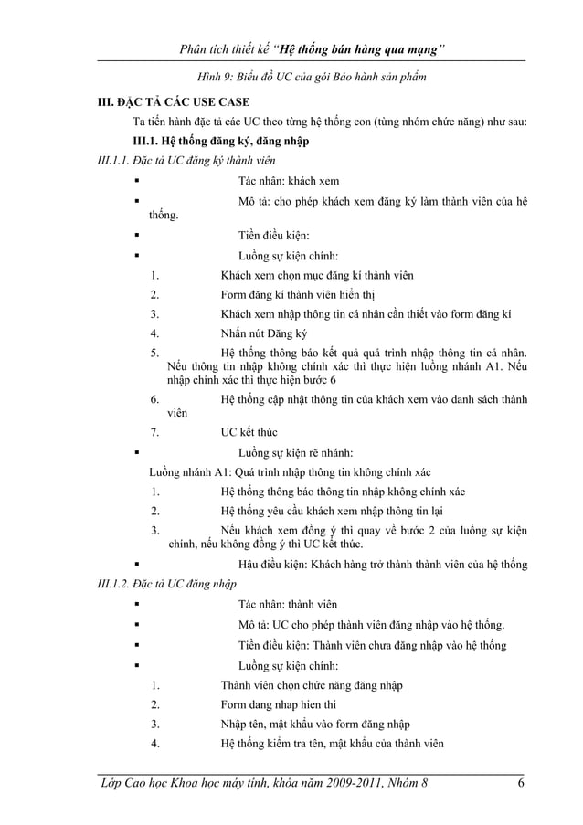 PHÂN TÍCH THIẾT KẾ HỆ THỐNG BÁN HÀNG QUA MẠNG | DOC