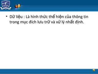 THCS_W02_BaiGiang_CÁC KIẾN THỨC CƠ BẢN VỀ CÔNG NGHỆ THÔNG TIN | PPT