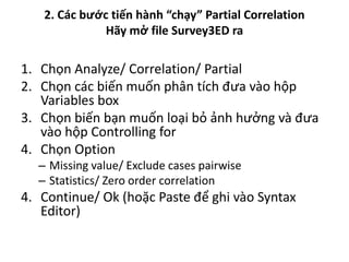 SPSS Lession 5.2 Phân tích tương quan từng phần (Partial Correlation) | PPTX