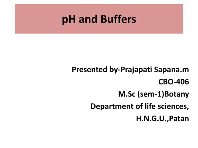 p H and buffers | PPTX