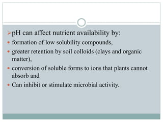 pH and its effects on nutrient availablity | PPTX