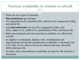 pH and its effects on nutrient availablity | PPTX