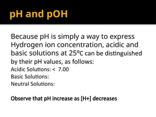 power of Hydrogen and power Of Hydroxide.pptx | Chemistry | Science