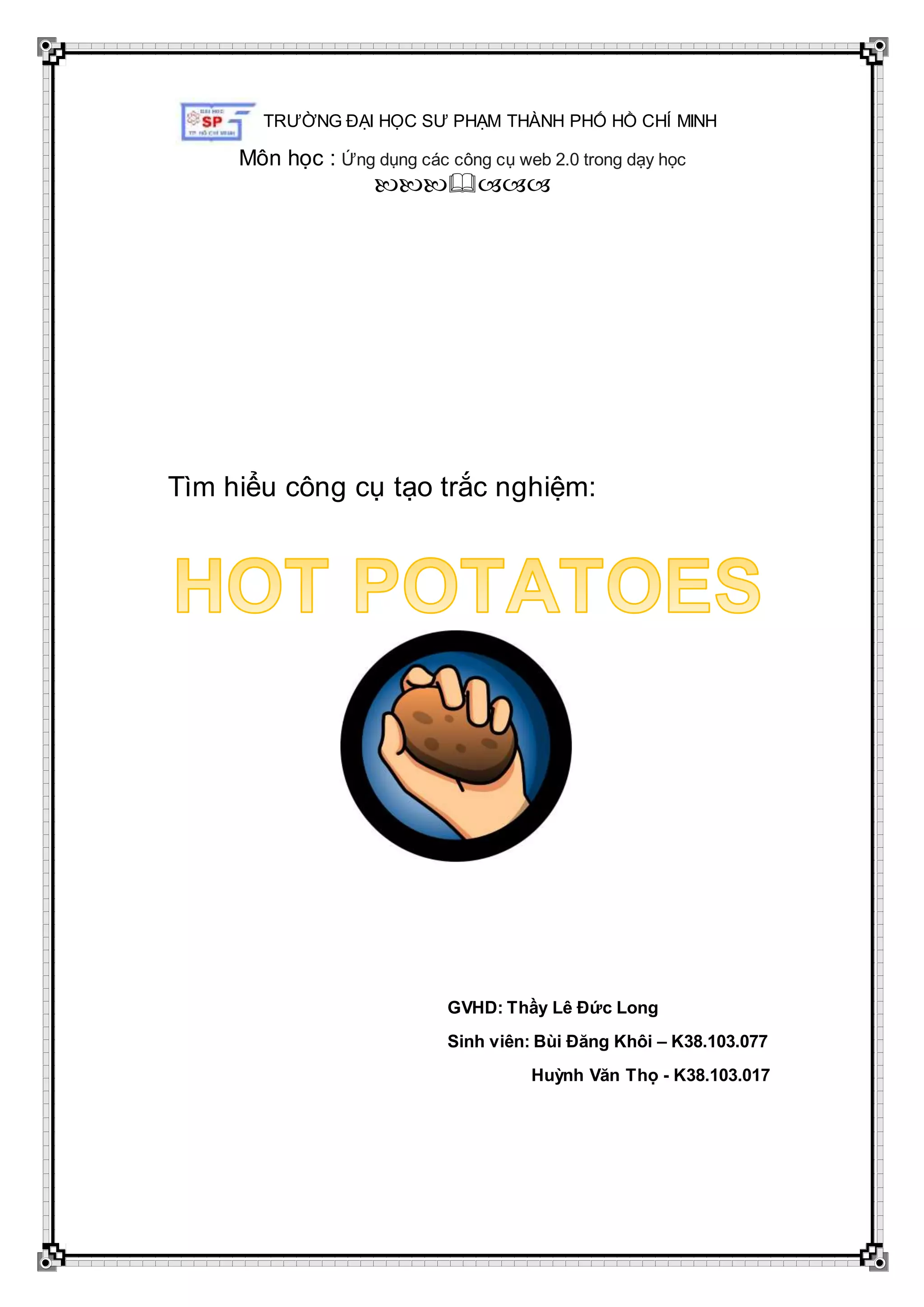 Phan mem hot potatoes | DOCX