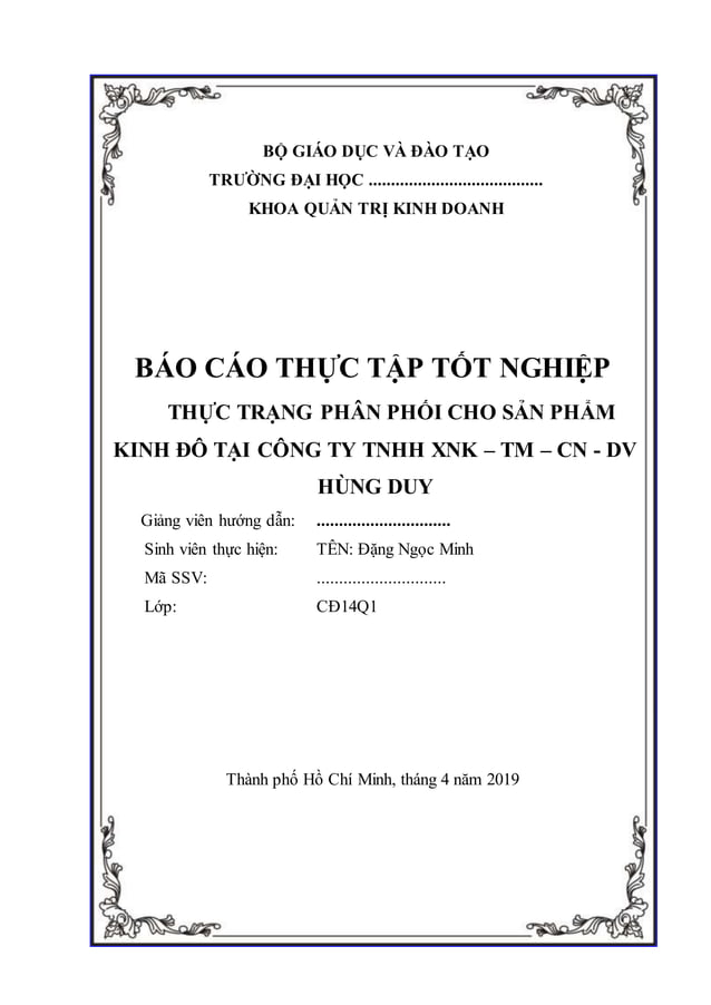 Phân tích hoạt động phân phối sản phẩm Kinh Đô tại công ty Hùng Duy! | DOCX