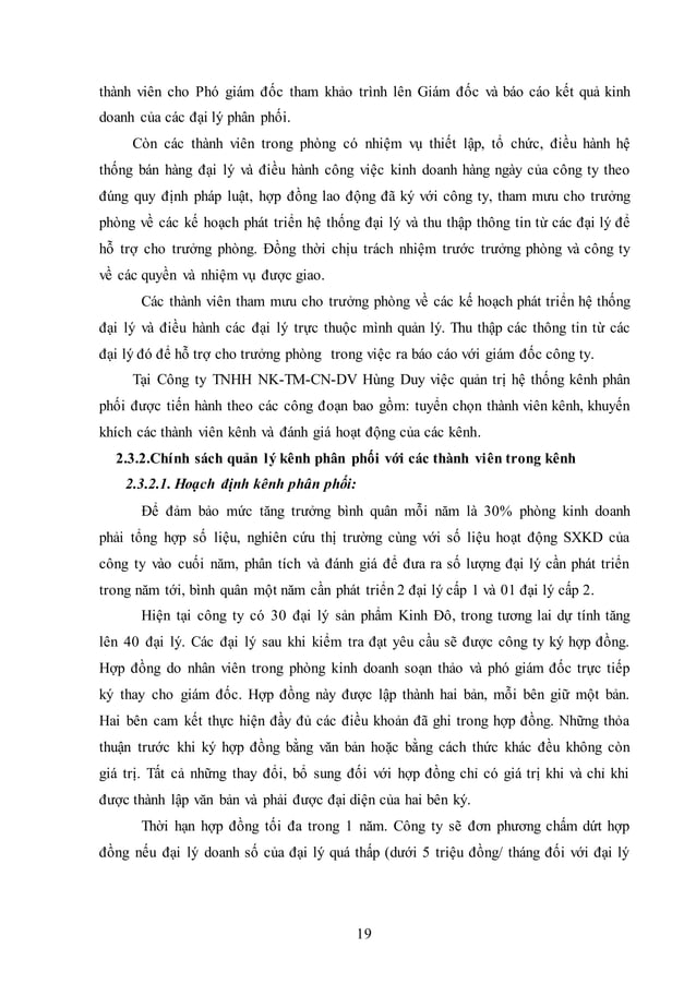 Phân tích hoạt động phân phối sản phẩm Kinh Đô tại công ty Hùng Duy! | DOCX