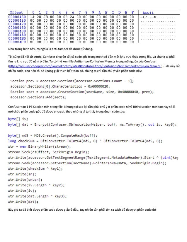 Phân tích Confuser 1.9.0.0 - Anti-tamper protection - Bản dịch | PDF