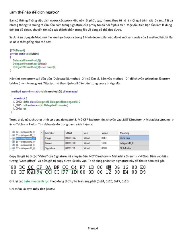 Phân tích Confuser 1.9.0.0 - method proxy confusion - Bản dịch | PDF
