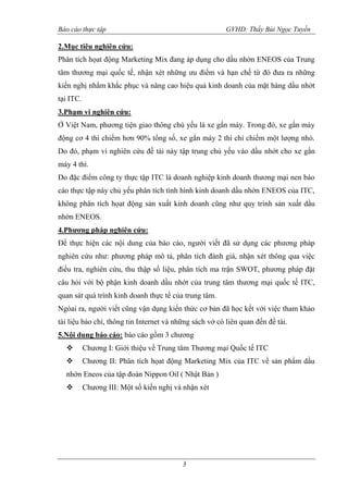 Phân tích họat động Marketing Mix về sản phẩm dầu nhờn ENEOS của Tập đòan Nippon Oil (Nhật Bản ...