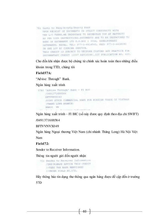 Phân tích quy trình thanh toán quốc tế bằng phương thức tín dụng chứng ...