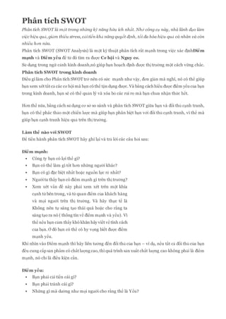 Phan tich swot | PDF