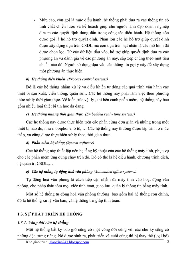 Giáo trình Phân tích, thiết kế hệ thống thông tin | DOC