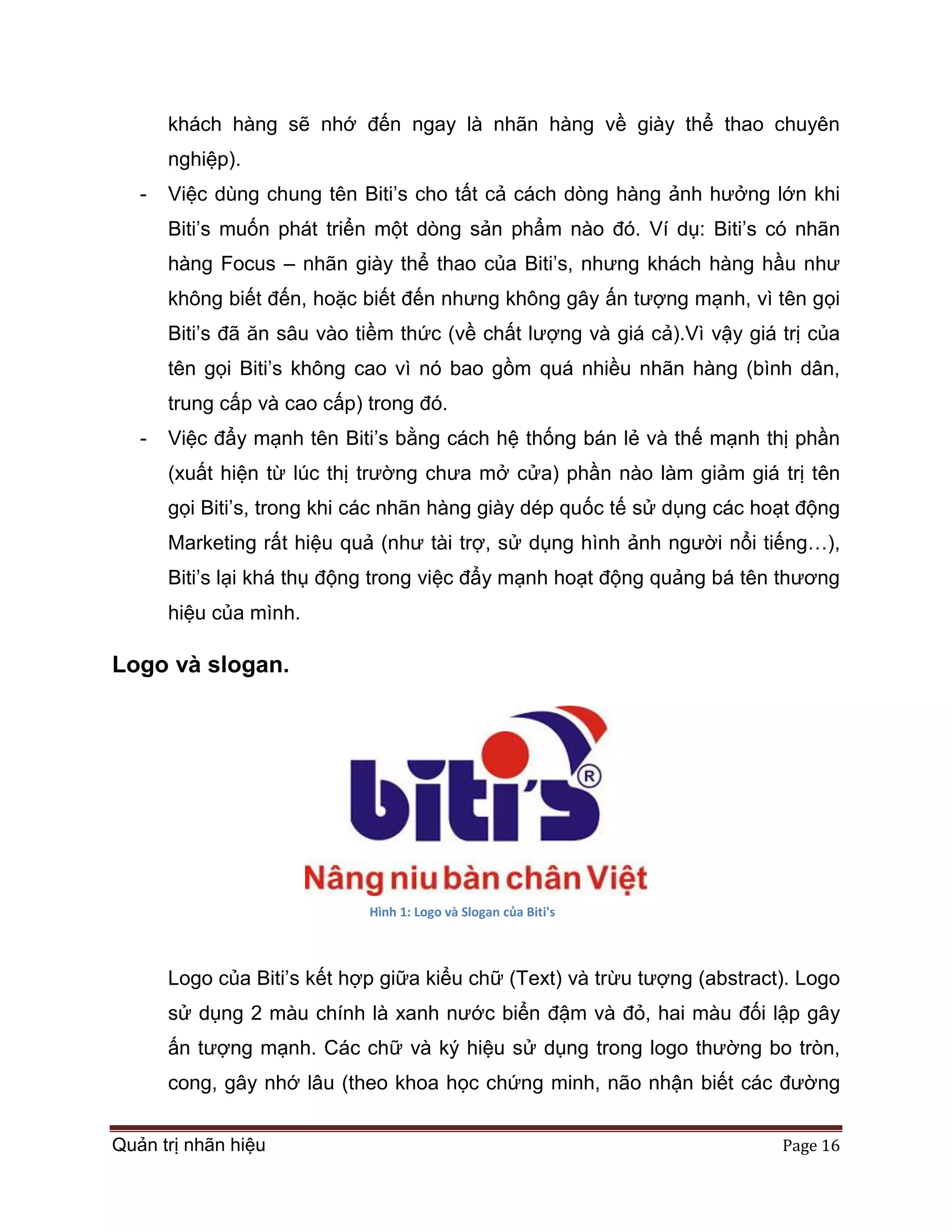 [Quản trị thương hiệu] Phân tích thương hiệu Biti's | PDF